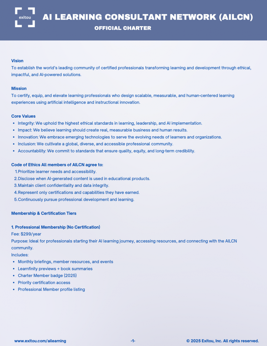 Exitou, Inc. Launches AI Learning Consultant Network (AILCN) to Bridge ...